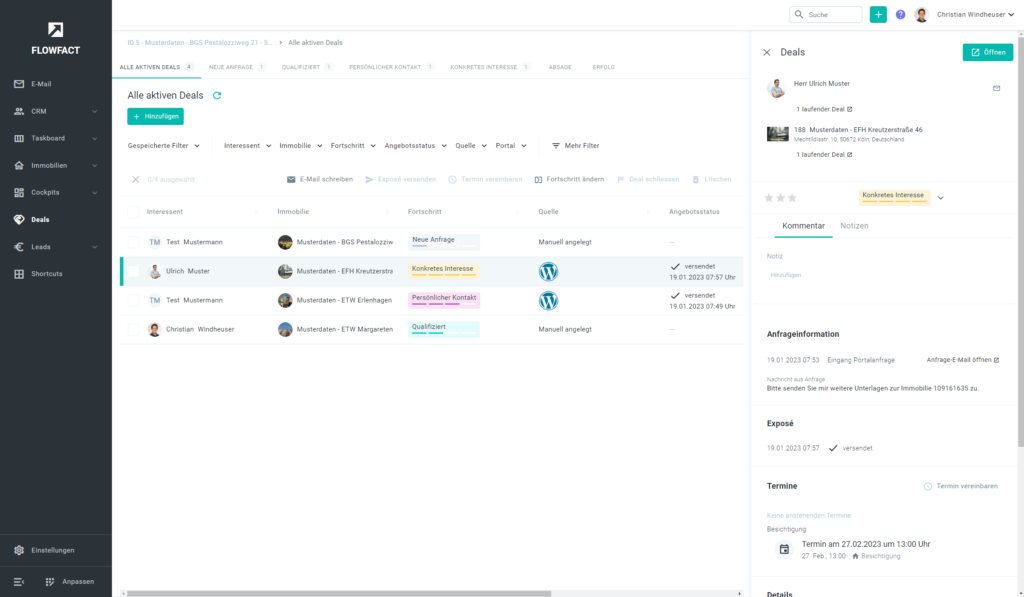 Systematisches Management von Interessent:innen und Anfragen